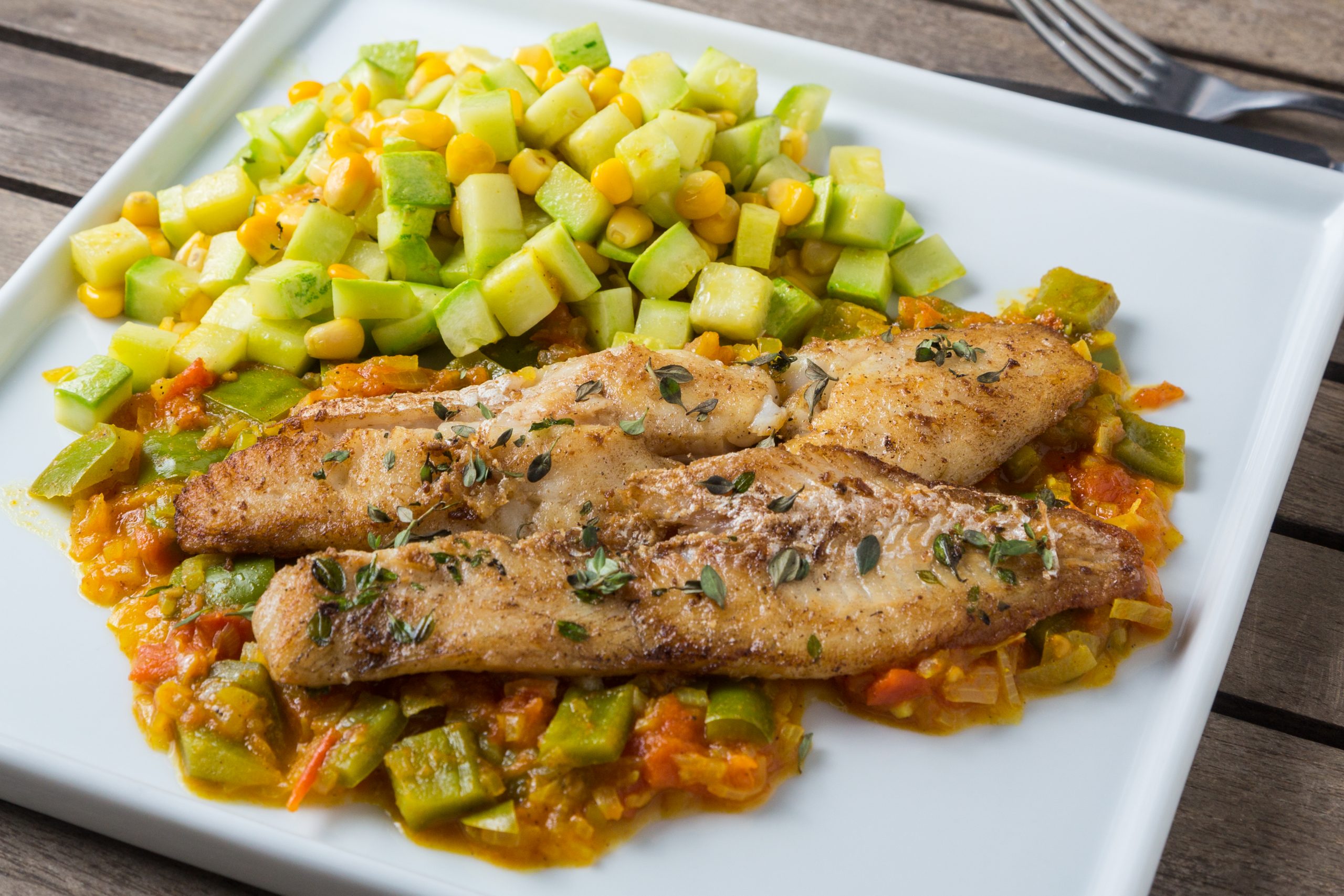 Linguado com Legumes - Coisas de Vó